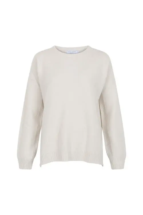 PAUL JAMES Lambswool Drop Shoulder Sweater - Offwhite