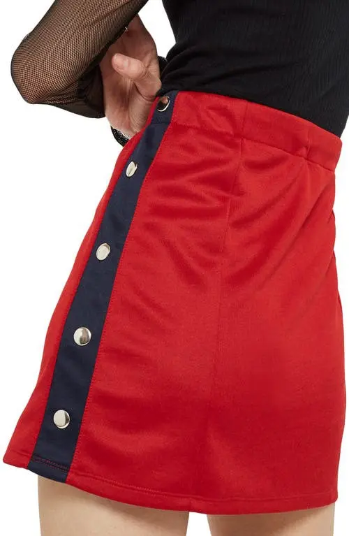 Topshop Sporty Popper Miniskirt