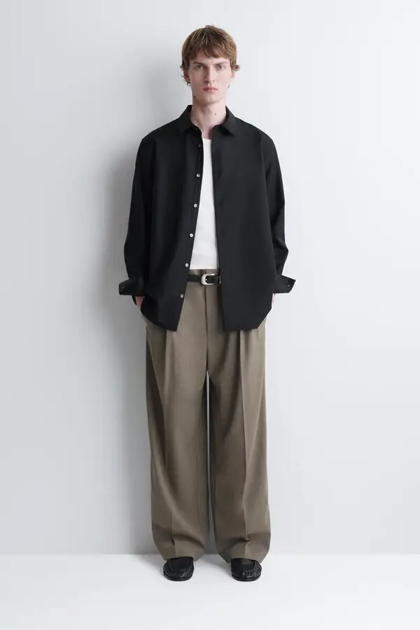 Cos Relaxed Wool-twill Shirt