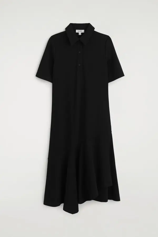 Cos Flared Jersey Midi Shirt Dress