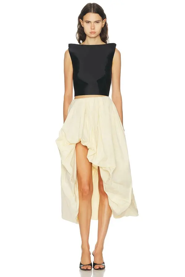 JIL SANDER Sleeveless Floating Shoulder Top - Black