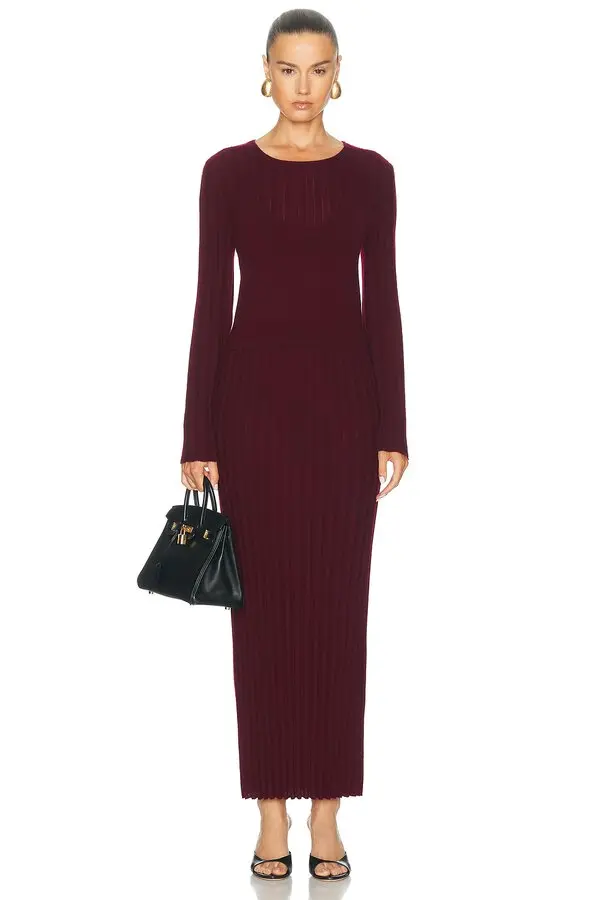 LISA YANG Esme Dress In Wine