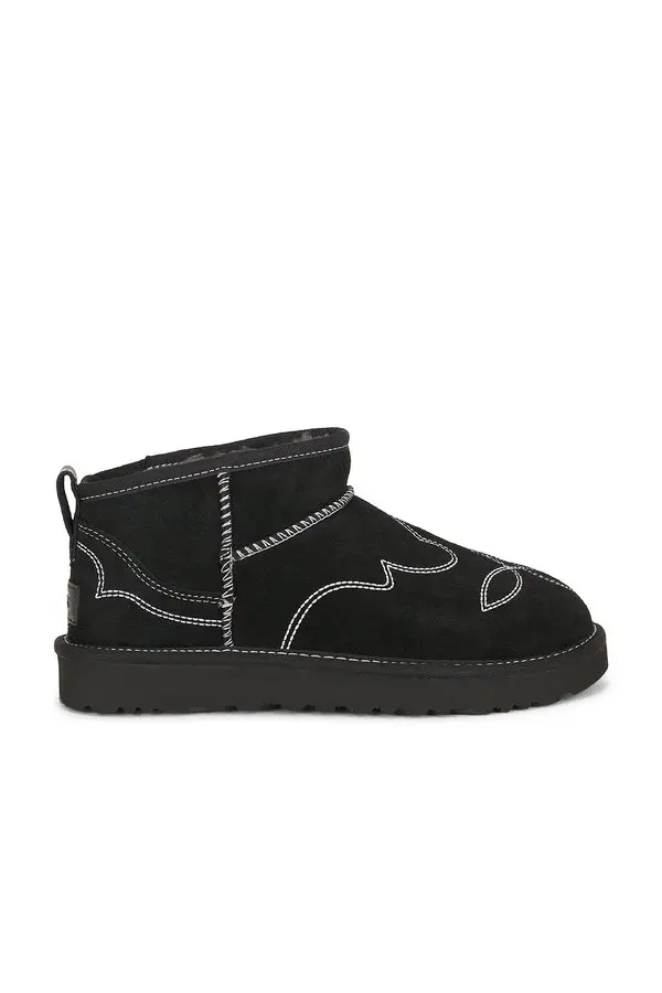 UGG Classic Ultra Mini Western Boot - Black