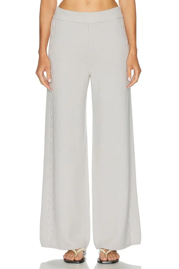 LISA YANG Olanda Trousers In Light Grey - Seashell