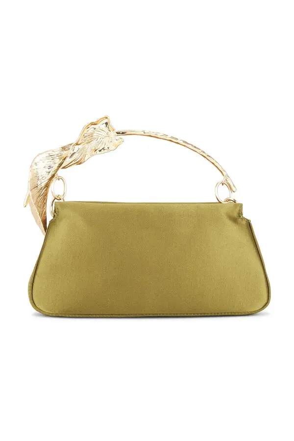 Cult Gaia Calla Top Handle Bag In Green - Dark Chive