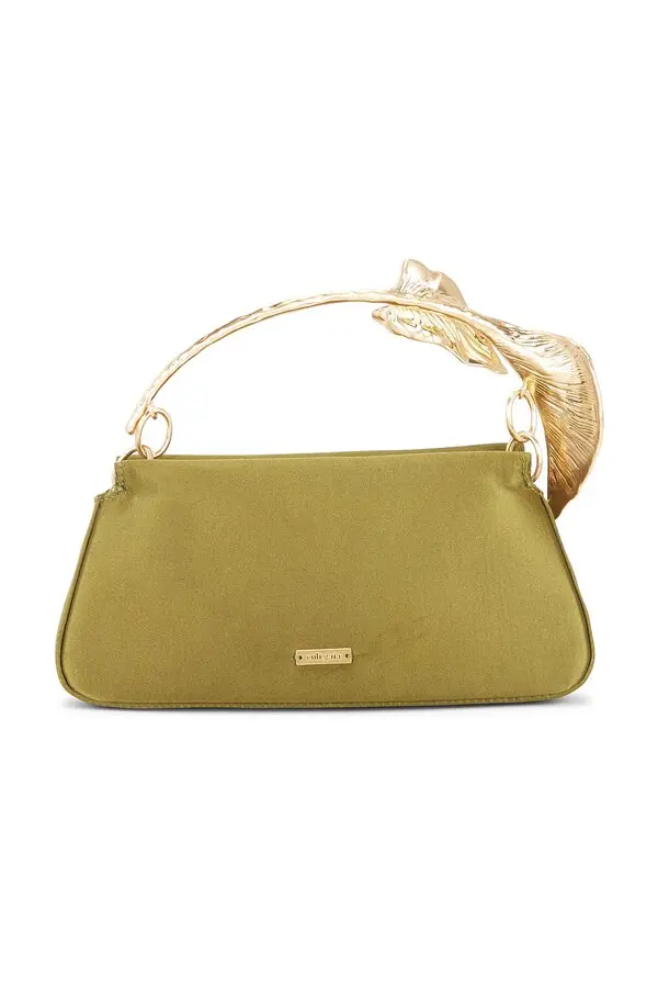 Cult Gaia Calla Top Handle Bag In Green - Dark Chive