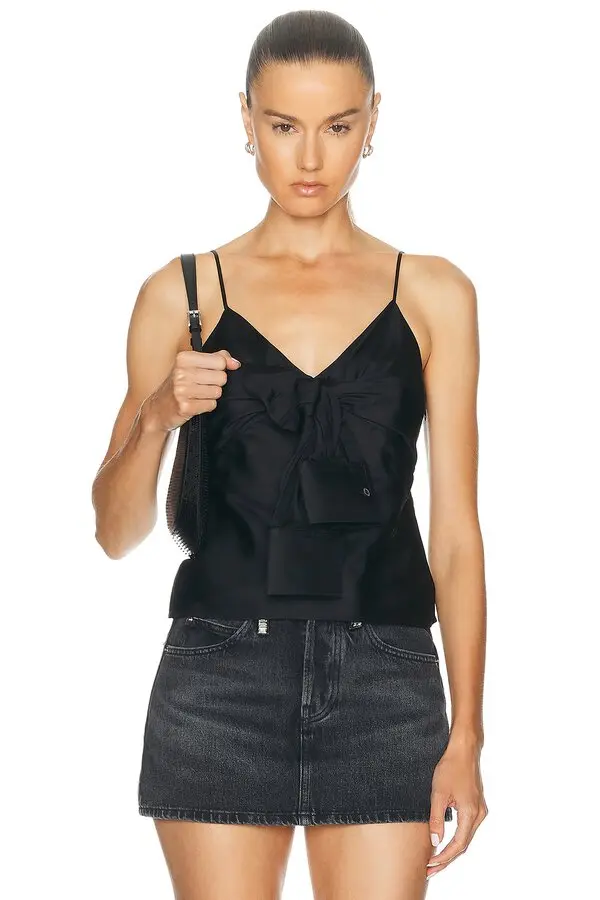 Alexander Wang Pre-styled Knotted Cami Top - Black