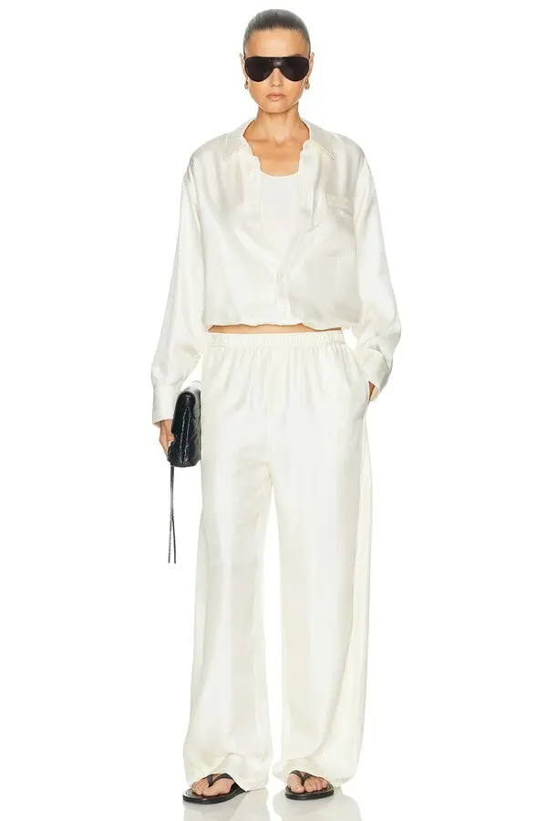 Alexander Wang Pre-styled Cami Top With Button Up Shirt - Ivory