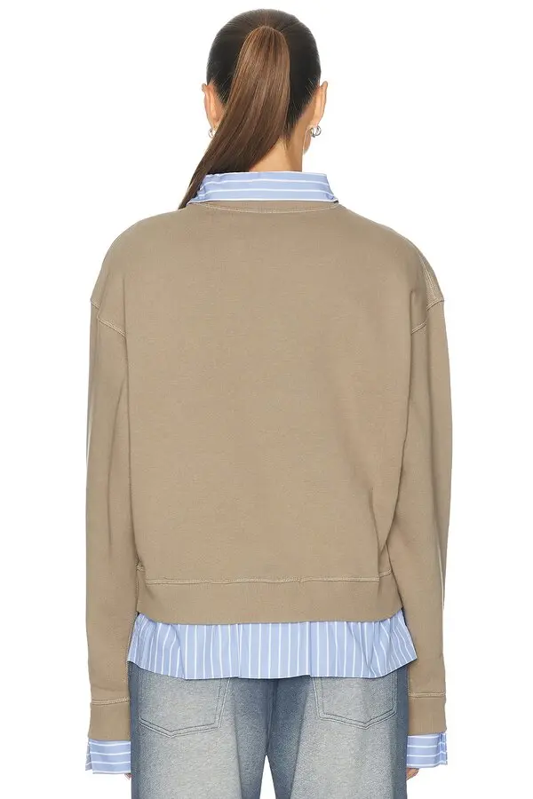 Acne Studios Finten Crewneck Sweatshirt In Beige