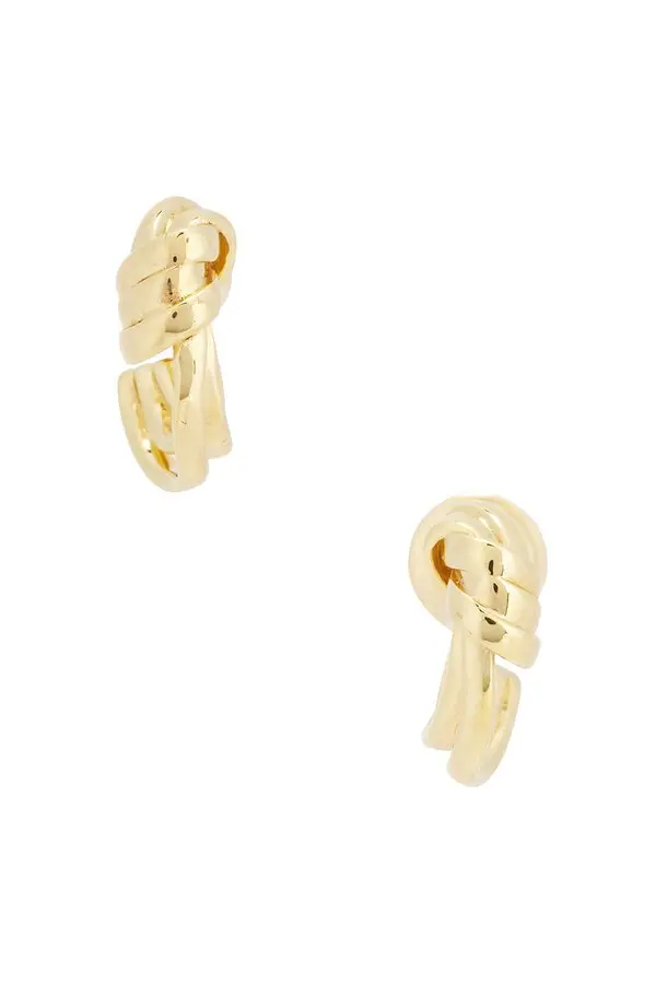 Bottega Veneta Knot Hoop Earrings - Yellow Gold