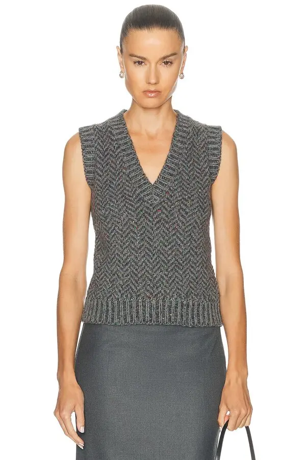 Gabriela Hearst Cresset Vest In Charcoal