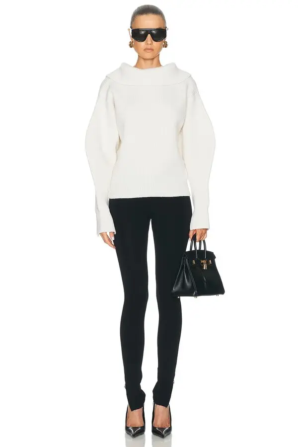 Givenchy High Neck Slashed Sweater - Ivory