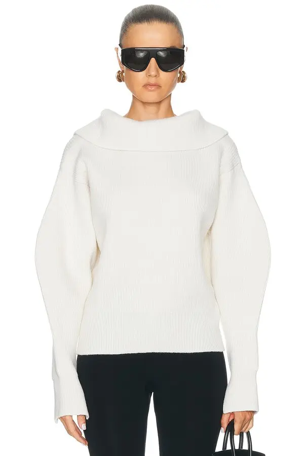 Givenchy High Neck Slashed Sweater - Ivory