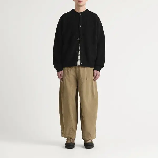 FRIZMWORKS Heavy Wool Round Cardigan - Black
