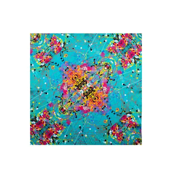 LILIA MUNN Mulberry Silk Scarf– Aqua