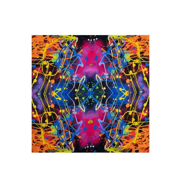 LILIA MUNN Mulberry Silk Scarf– Black - Black/purple
