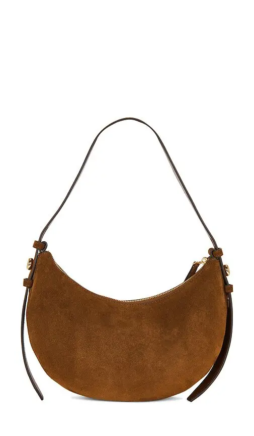 Tory Burch Romy Suede Half Moon Bag In Tan
