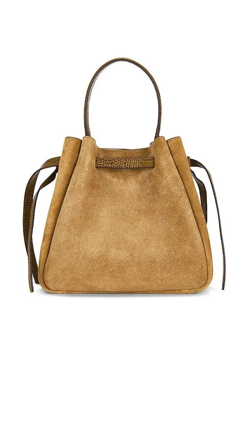 Tory Burch Romy Suede Bucket Bag In Yellow