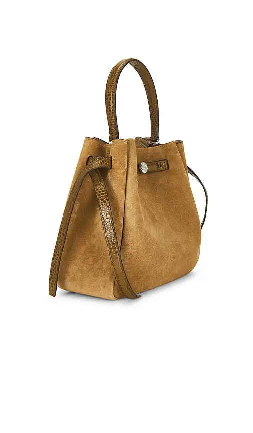 Tory Burch Romy Suede Bucket Bag In Yellow