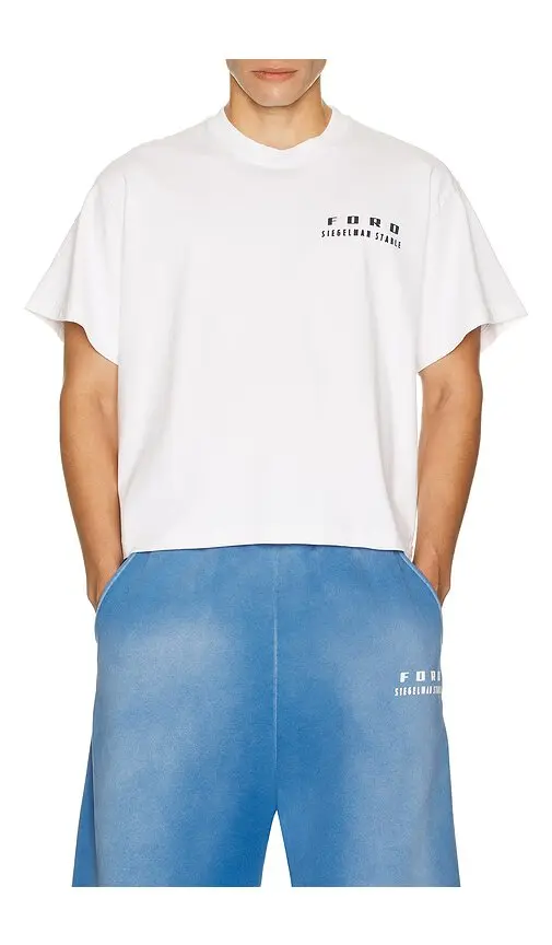 SIEGELMAN STABLE Printed Graphic Crop T-shirt