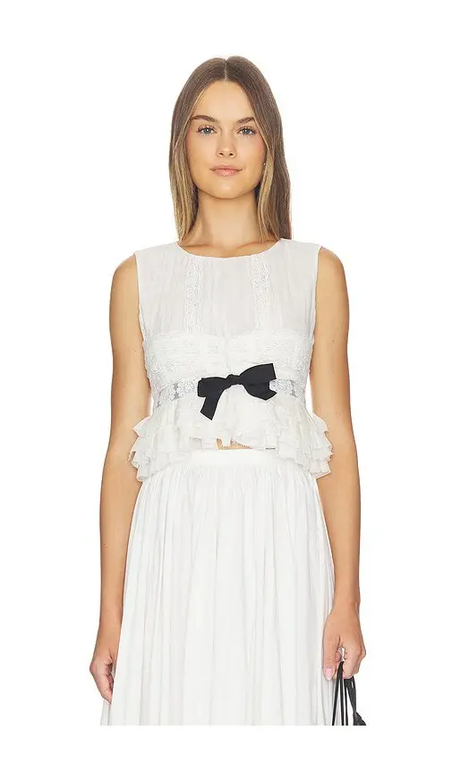 V. CHAPMAN X Kristopher Brock Almeria Top In White