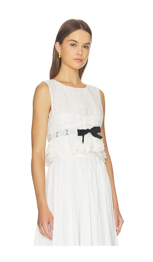 V. CHAPMAN X Kristopher Brock Almeria Top In White