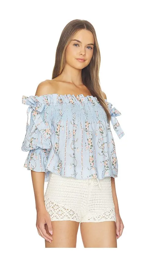 Agua Bendita Isla Navegante Blouse In Blue