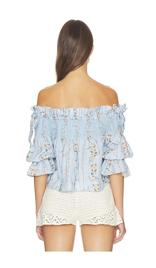 Agua Bendita Isla Navegante Blouse In Blue