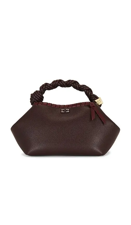 GANNI Bou Small Tresse Bag In Burgundy