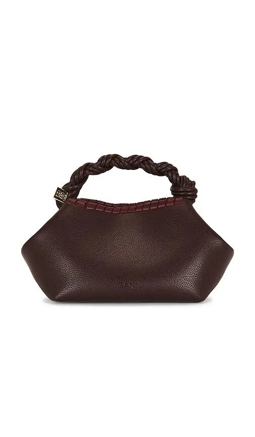 GANNI Bou Small Tresse Bag In Burgundy