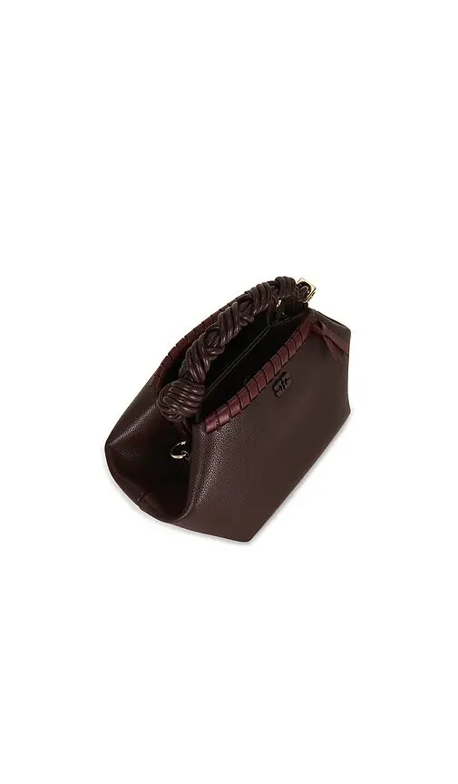 GANNI Bou Small Tresse Bag In Burgundy