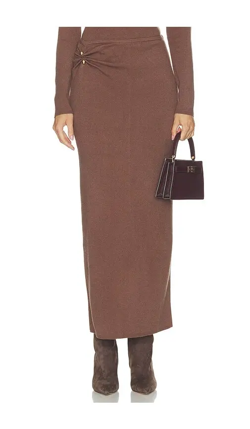 4TH & RECKLESS Oceane Knitted Skirt - Chocolate