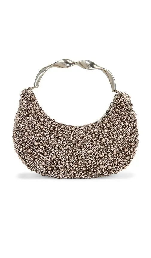 Simkhai Evelyn Twist Top Handle Bag In Metallic