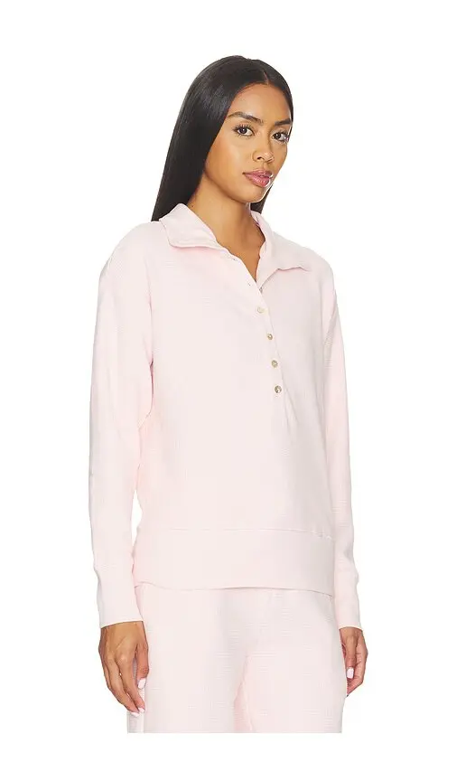 NEGATIVE UNDERWEAR Waffle Knit Pullover In Pink
