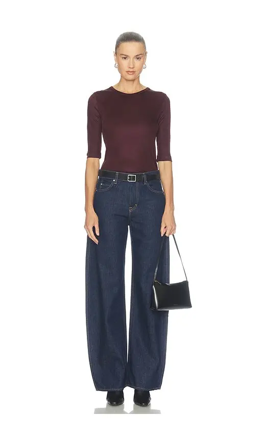 AGOLDE Saige Tee In Burgundy