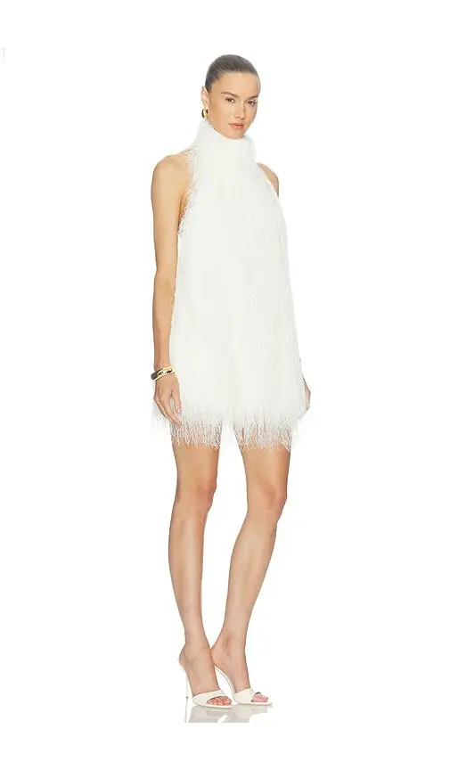 AEXAE Polyester Fringe Halter Mini Dress