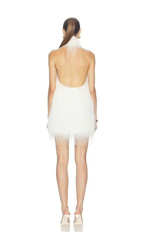 AEXAE Polyester Fringe Halter Mini Dress