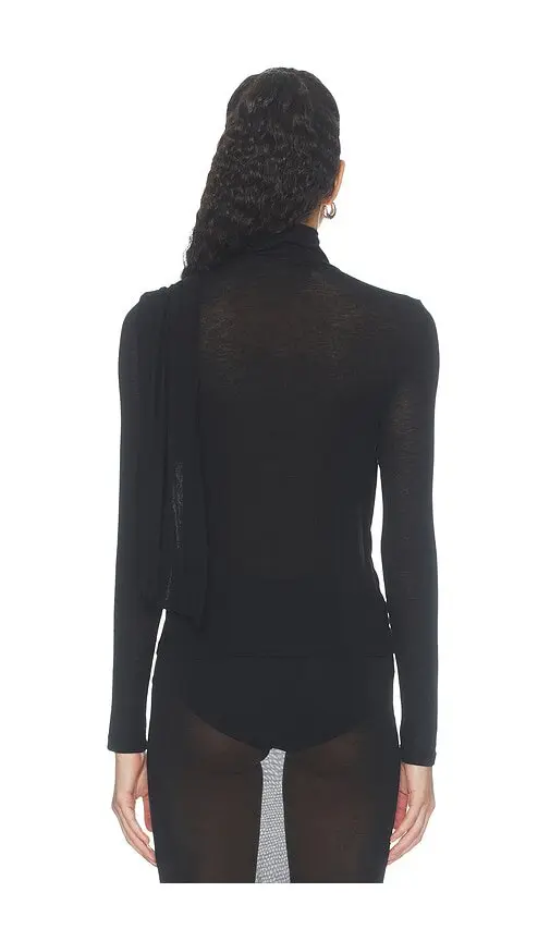 Enza Costa Sheer Cashmere Jersey Bandana Turtleneck