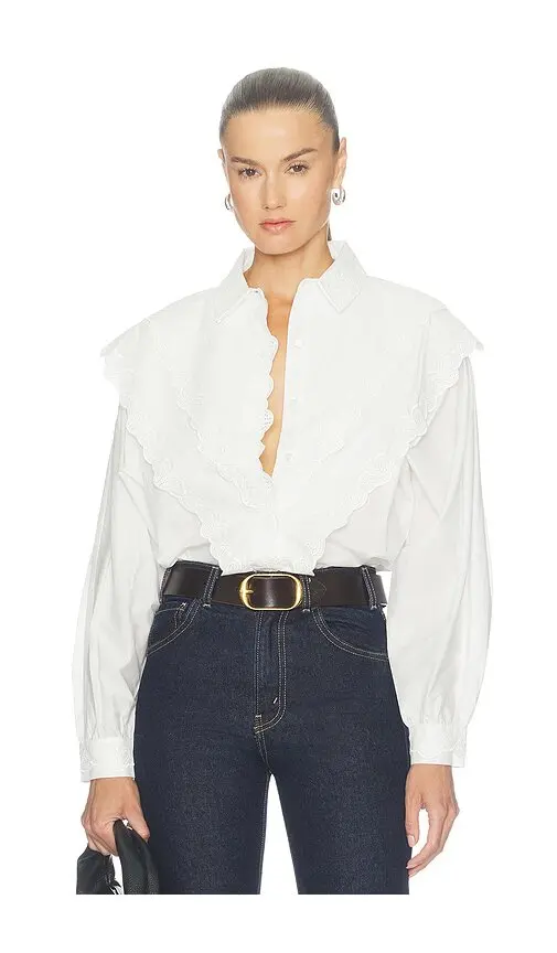 FRAME The Poplin Equestrian Shirt