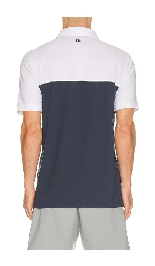 Travis Mathew Featherweight Colorblock Polo In Blue