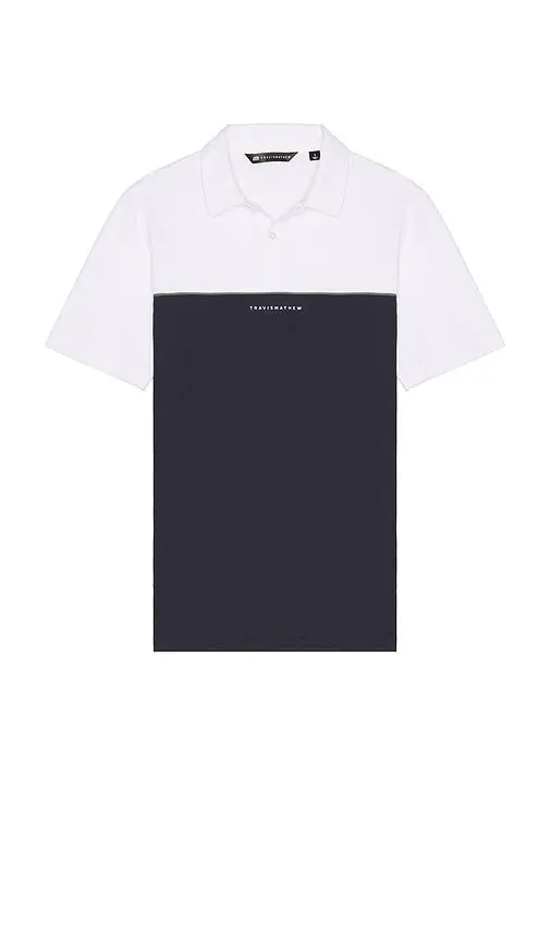 Travis Mathew Featherweight Colorblock Polo In Blue