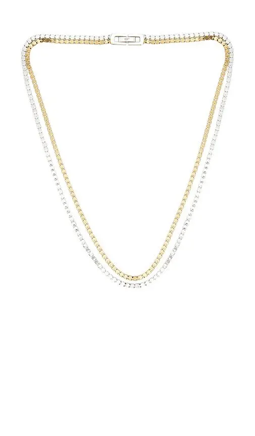 Jenny Bird Double Amalfi Chain Necklace In Two Tone In Metallic Gold