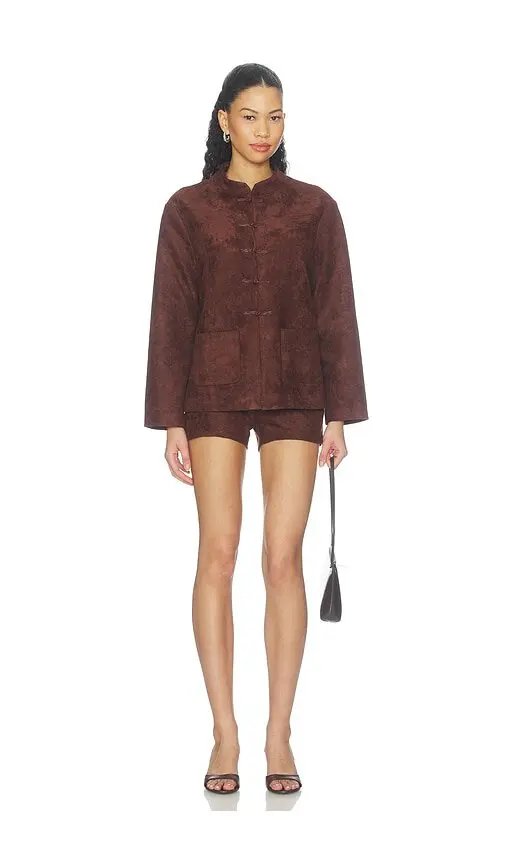 Amanda Uprichard Brooklyn Jacket In Brown