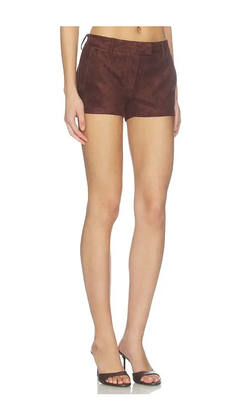 Amanda Uprichard Brooklyn Shorts In Brown