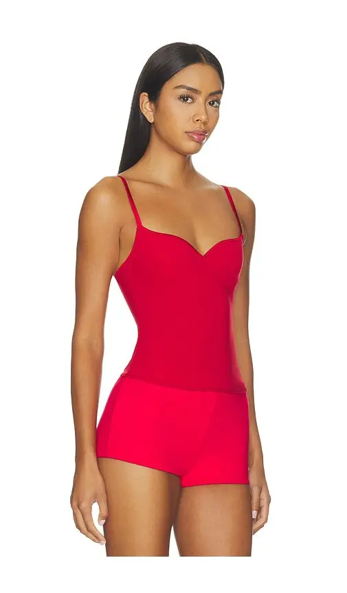 FLEUR DU MAL Built-in Bra Cami Top In Red