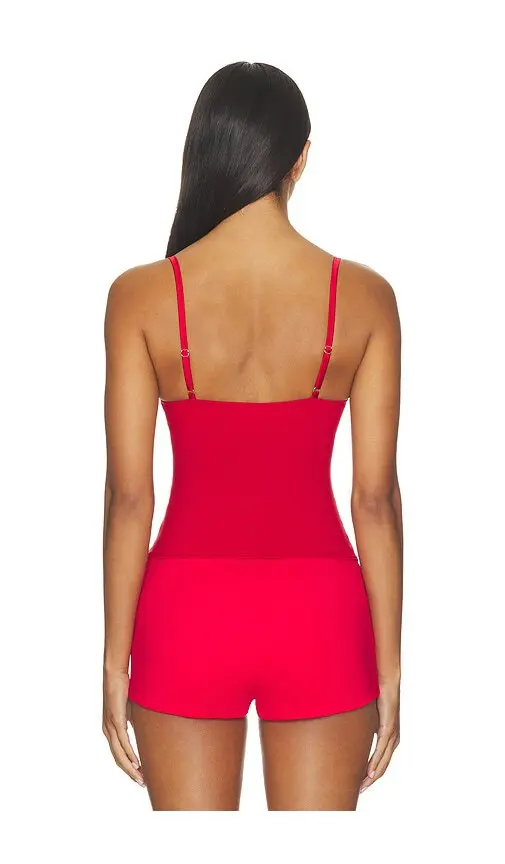 FLEUR DU MAL Built-in Bra Cami Top In Red