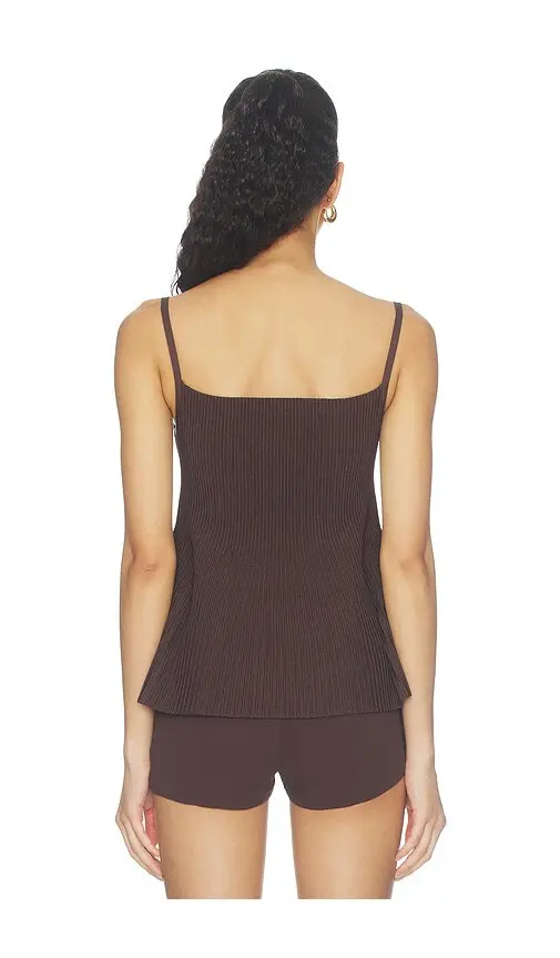DL1961 Peplum Instasculpt Rib Tank In Brown