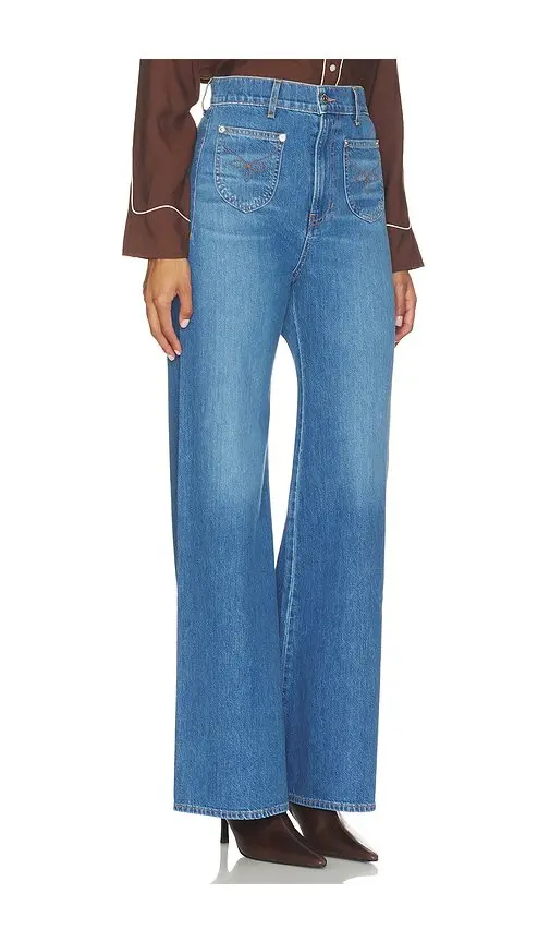 Veronica Beard Grant Western Stitch Jeans In Blue
