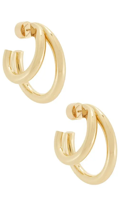 JENNIFER FISHER Double Lilly Micro Huggies In Metallic - Gold