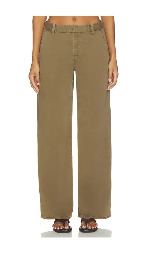 Good American Low Slung Baggy Trouser In Brown - Tea Bark